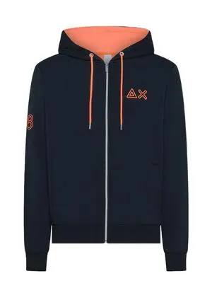 SUN 68 Zip-up Logo Hoodie - Blue