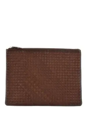 Dragon Diffusion Woven Clutch Bag - Chocolate