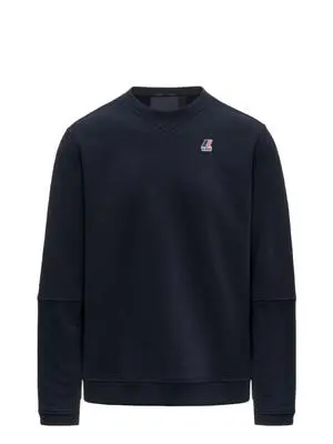 K-WAY Crewneck Sweatshirt With Logo - Blue
