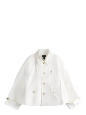 Polo Ralph Lauren Logo Embroidered Collared Jacket - Cream
