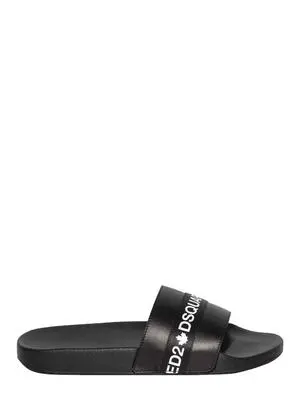 Dsquared2 Logo Almond Toe Slides - Black