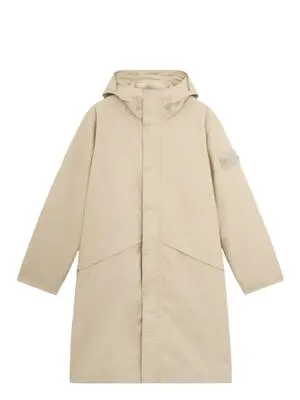 Stone Island Layered Parka With Drawcord Waist - Light Brown