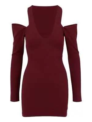 ANIYE BY Long Sleeve V-neck Mini Dress - Brown