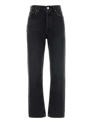 AGOLDE Belted Denim Trousers - Black