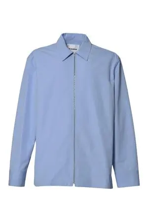 JIL SANDER Long-sleeved Zipped Shirt - Blue