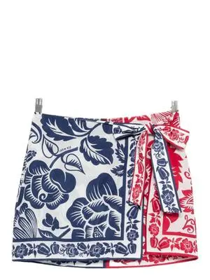 FARM RIO Farm Rio Floral Print Tie Skirt