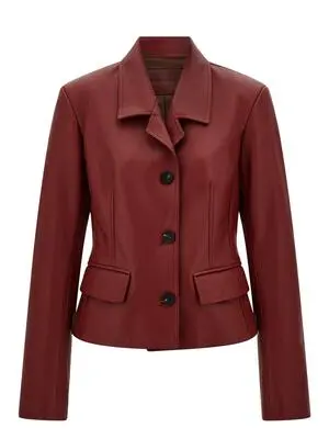 FERRAGAMO Fitted Deerskin Jacket - Red