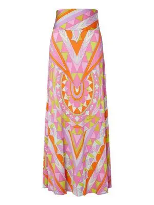 Emilio Pucci Manuba Jersey Satin Maxi Skirt - Multicoloured