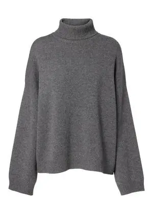 Brunello Cucinelli Monili Cashmere Turtleneck Sweater - Grey