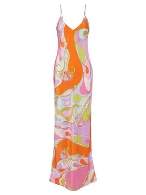 Emilio Pucci Orchidee Silk Twill Maxi Dress - Multicoloured