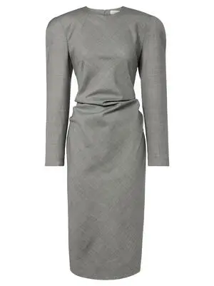 Magda Butrym Wool Midi Dress With Tie Detail - Grey