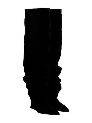 Balmain Suede Over-the-knee Boots - Black