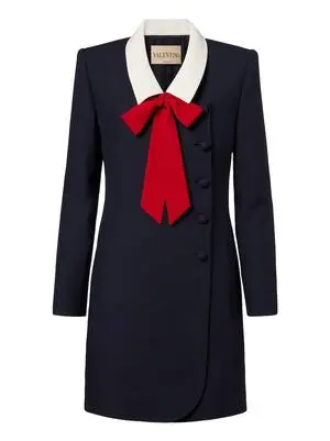 Valentino Garavani Crepe Couture Tie-neck Minidress - Blue