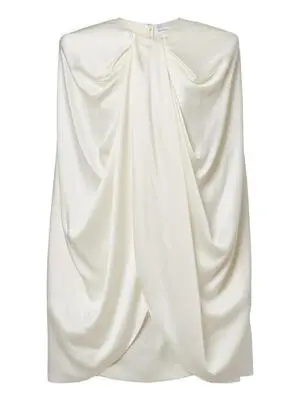 Stella McCartney Draped Cape Effect Mini Dress - White