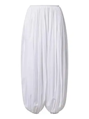 Alaïa Striped Cotton Poplin Balloon Pants - White