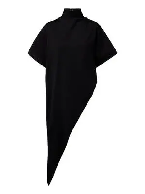 Alaïa Asymmetric Cotton Jersey T-shirt - Black