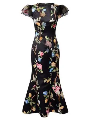 LEO LIN Sofia Embellished Floral Maxi Dress - Black