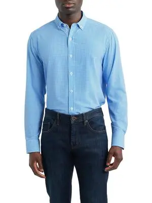 Johnston & Murphy Xc+™ Performance Game Day Gingham Button-up Shirt - Royal