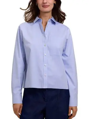 Foxcroft Jodie Cotton Button-up Shirt - Blue Wave
