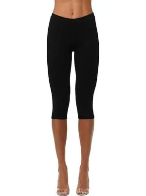Naked Wardrobe Smooth Capri Leggings - Black