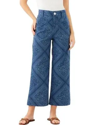 Fifteen Twenty Rylee Wide Leg Crop Pants - Print