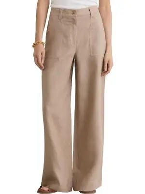 REISS Reiss Ashby Wide Leg Linen Pants