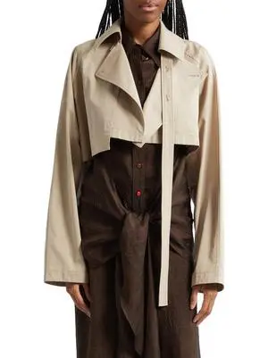 OSSOU Maeve Crop Trench Coat