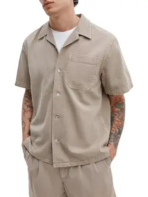 Rag & Bone Resort Short Sleeve Denim Button-up Shirt - Tan