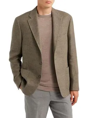 Vince Relaxed Fit Sport Coat In Cotton & Linen Blend - Green