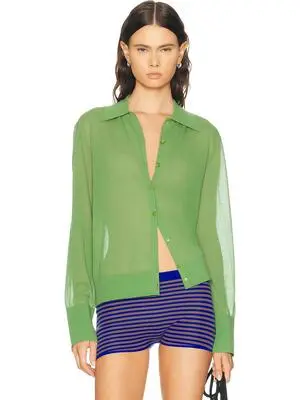 FRAME The Collared Cardigan - Peridot