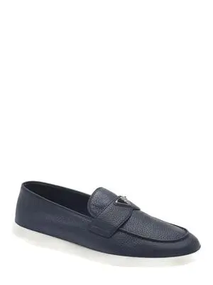 Prada Prada Leather Loafers With Triangular Logo Baltico