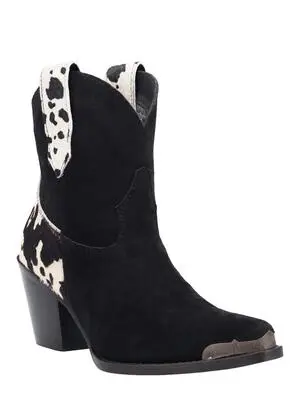 DINGO Texas Charm Calf Hair Bootie - Black