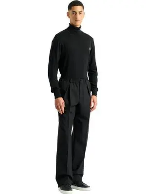 Balmain Wool Twill Trousers - Black