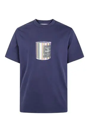 PAUL SMITH LOVES BARBOUR T-shirt Regular Fit "wax Can - Blue