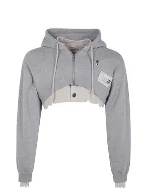 MIHARA YASUHIRO Maison Mihara "Layered Parka" Cropped Sweatshirt