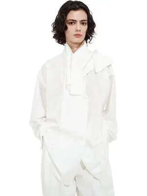 Bottega Veneta Washed Silk Taffeta Shirt - Chalk