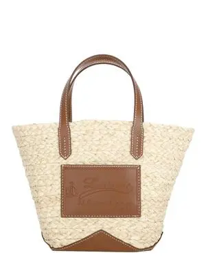 LANVIN Woven Raffia Handbag - Beige