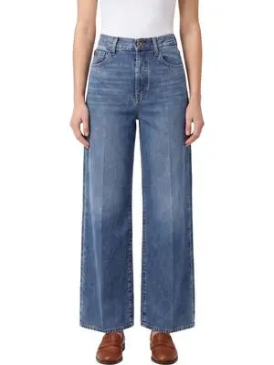 JACOB COHEN Jacob Cohen High-Waisted Palazzo Fit Wide Leg Jeans In Cotton Denim