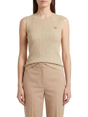 MAISON KITSUNÉ Maison Kitsuné Ribbed Sleeveless Knit Top