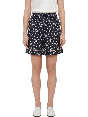 Dolce & Gabbana Silk Floral Print Drawstring Shorts - Multicolor