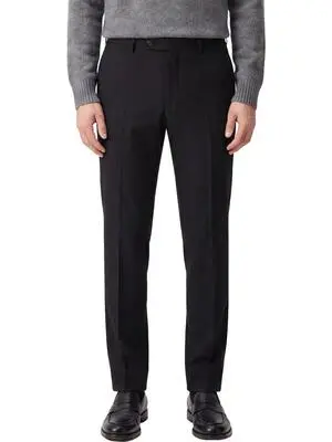PT TORINO Slim Fit Tailored Stretch Virgin Wool Trousers - Black