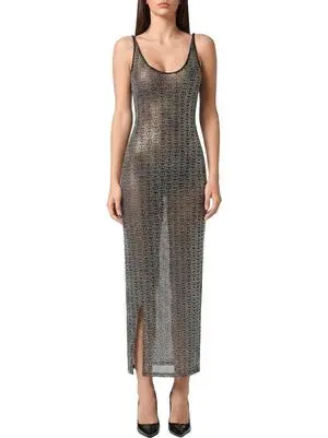 Philipp Plein Embellished Maxi Dress - Black