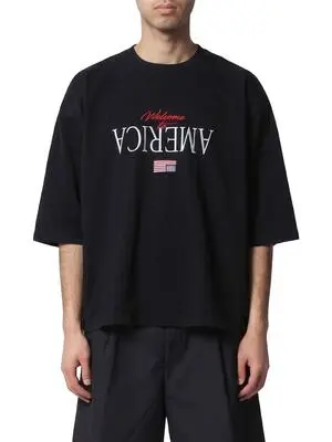 WILLY CHAVARRIA Relaxed Fit Cotton T-shirt With Contrasting Logo Print - Grey