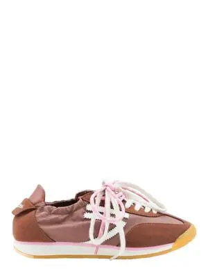 PURAAI Vegan Leather And Suede Trainers - Brown