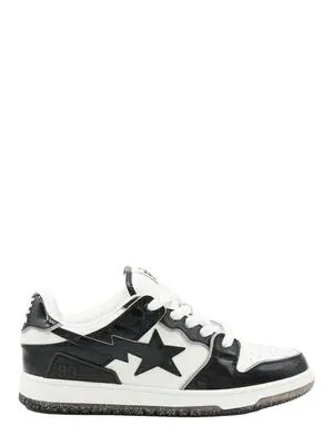 A BATHING APE Bape Sk8 Sta Bicolour Calfskin Trainers With Star Print