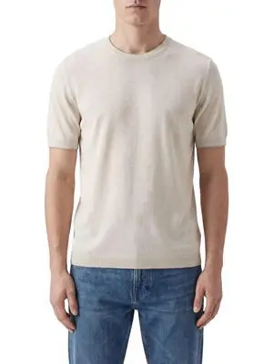 BROOKSFIELD Linen Blend Crewneck T-shirt - White