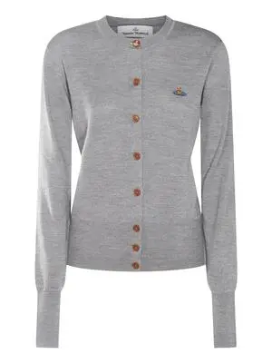 VIVIENNE WESTWOOD Vivienne Westwood Ribbed Bea Cardigan Grey