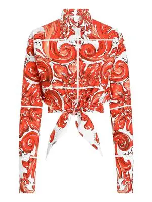 Dolce & Gabbana DOLCE & GABBANA Poplin Maiolica Print Shirt Multi