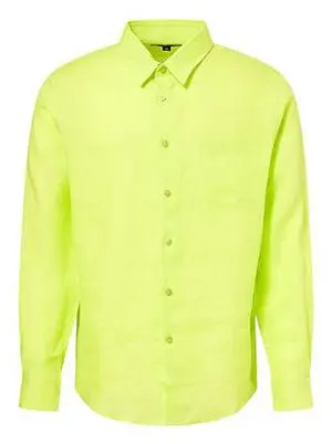 Vilebrequin Caroubis Long-sleeve Linen Shirt Xxl - Acide