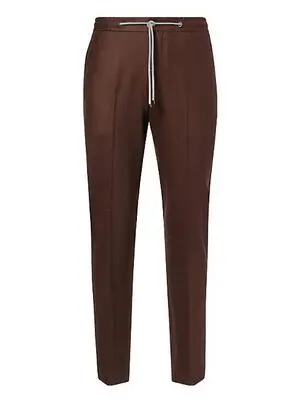 Corneliani Drawstring Wool-blend Trousers - Brown